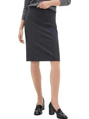 Theory Theory Trace Slim Fit Stretch Wool Skirt Charcoal Melange