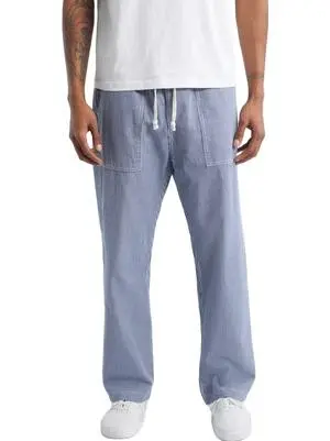 SERVICE WORKS Stripe Organic Cotton Chef Pants - Hickory