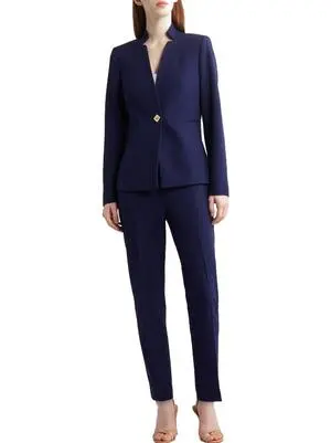 TAHARI ASL Tahari ASL Notch Neck One-Button Jacket Midnight Navy