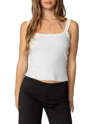 EDIKTED Teagan Rib Camisole - Gray-melange