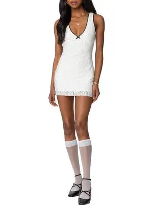 EDIKTED Selah Lace Mini Dress - White