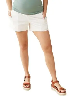 INGRID & ISABEL Maternity Utility Shorts - Off-white