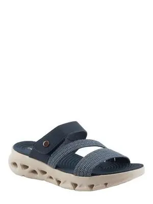 SPRING STEP SHOES Galvanesa Platform Wedge Slide Sandal - Navy