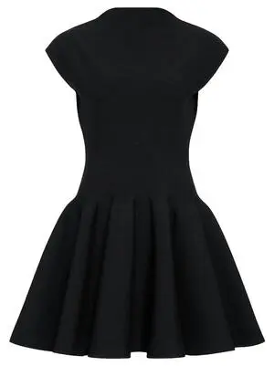 Alaïa Knit Skater Mini Dress - Noir Alaia