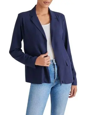 Steve Madden Payton Linen-blend Blazer - Marine