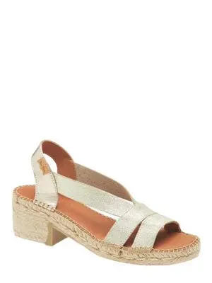 TONI PONS Dama Espadrille Platform Sandal - Platinum