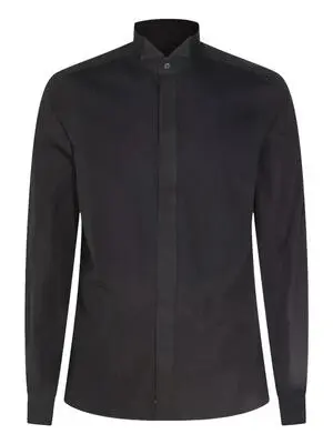 Canali Cotton Tuxedo Shirt - Black