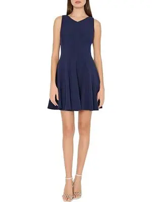 MILLY Milly Sleeveless Fit & Flare Mini Dress Navy