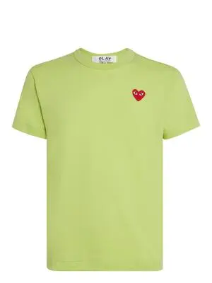 Play Comme Des Garcon Heart Logo T-shirt Green