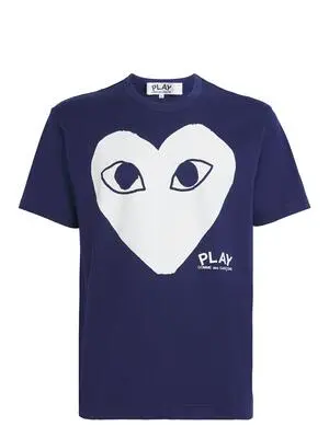 Play Comme Des Garcon Heart Logo T-shirt - Navy