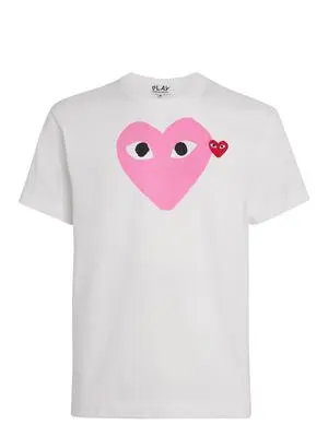 Play Comme Des Garcon Heart Logo T-shirt - Pink