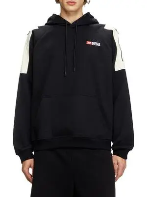DIESEL® Cotton-blend Fleece Hoodie - Deep/ Black