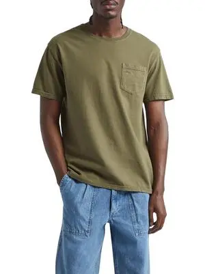 NOAH Core Logo Pocket Tee - Army Green