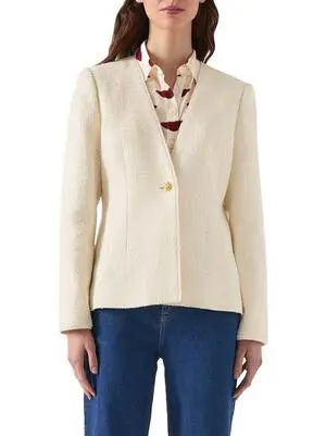 LK BENNETT Chloe Tweed Jacket - Ivory
