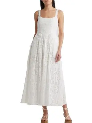 Saylor Maryl Open Stitch Maxi Dress - White