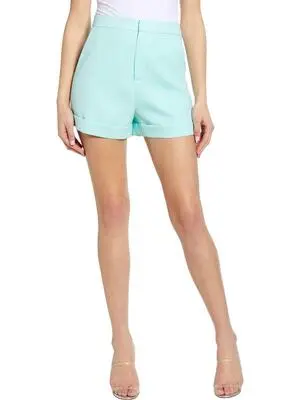 Endless Rose High-waisted Tailored Shorts - Aqua