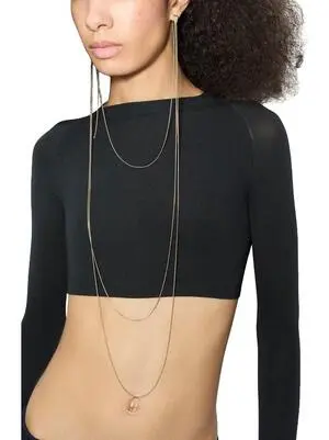 Alaïa Long-sleeve Crop Top - Noir Alaia
