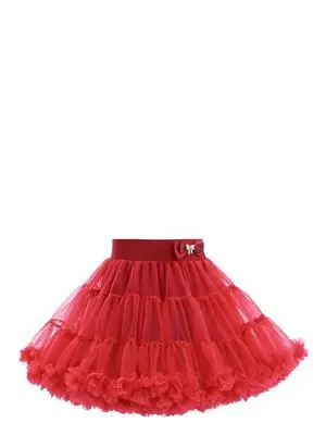 MIMI TUTU Bow Tulle Skirt - Red