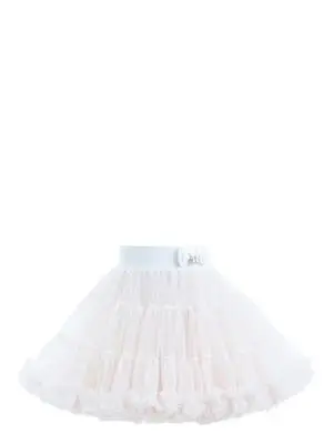 MIMI TUTU Bow Tulle Skirt - White