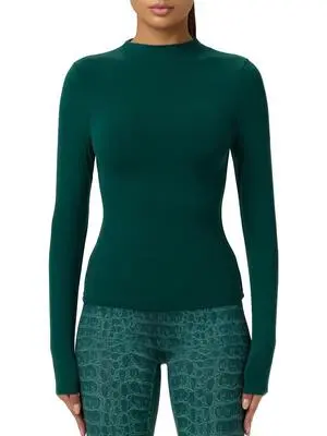 Naked Wardrobe Naked Wardrobe Mock Neck Long Sleeve Top Emerald