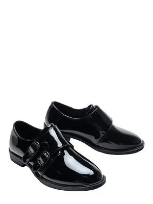 MOUSTACHE Patent Double Monk Strap Loafers - Black