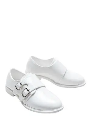 MOUSTACHE Patent Double Monk Strap Loafers - White