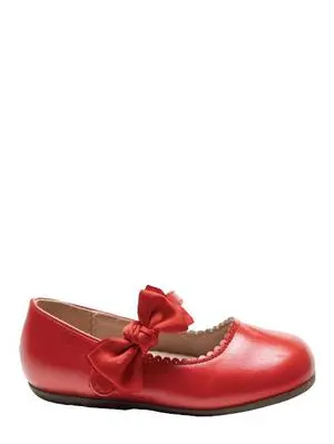 TULLEEN Satin Elodie Bow Flats - Red