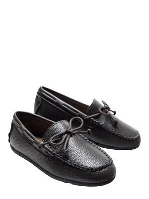 MOUSTACHE Leather Moccasin Loafers - Brown