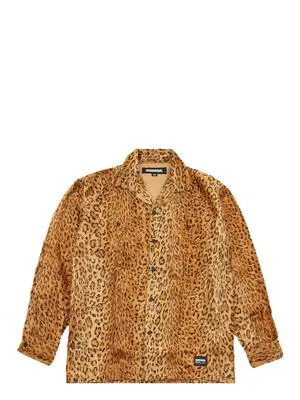 NEIGHBORHOOD Leopard Fur Long-sleeve Shirt 'orange - Multicolor