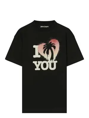 Palm Angels I Palm You Tee /beige/red - Black