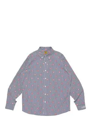 HUMAN MADE Heart Gingham Check Shirt 'navy - Blue