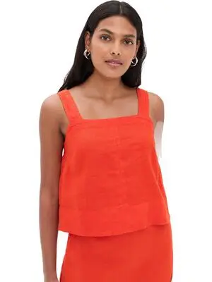 Madewell Contrast Stitch Tank Top - Bright Flame