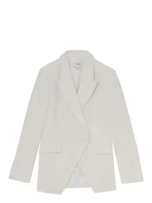 REISS Devon Double-breasted Suit Jacket - White