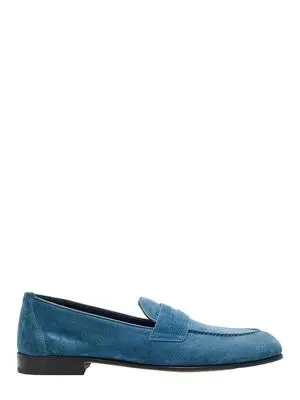 Brioni Brioni Suede Penny Loafers Periwinkle