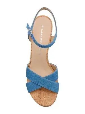 STUART WEITZMAN Stuart Weitzman Dayna Denim Platform Sandals