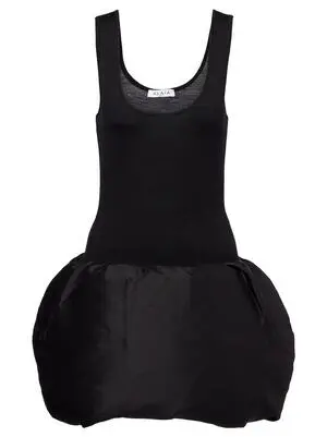 Alaïa Down-paneled Wool-blend Minidress - Black
