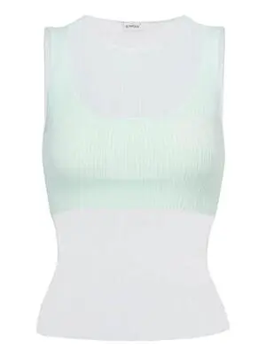 Simkhai Oakley Plisse Tank Top - Green