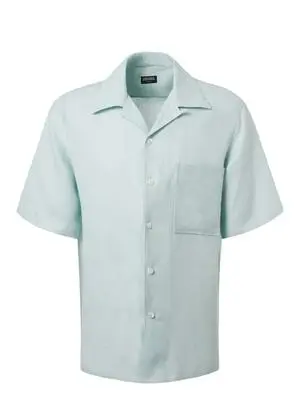 Zegna Linen Bowling Shirt - Blue