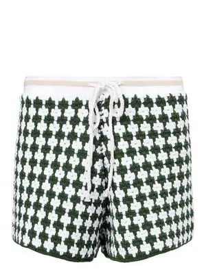 The Upside Portobello Malik Crochet Cotton Shorts - White