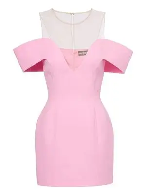 David Koma Virgin Wool Crêpe Minidress - Pink
