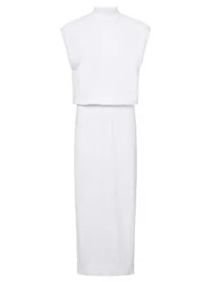 Alaïa Column Cotton Midi Dress - White