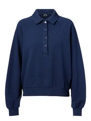 The Upside Elle Cotton Terry Polo Sweater - Blue