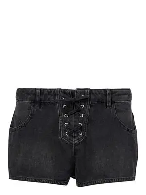 Isabel Marant Étoile Delma Faded Denim Shorts - Black
