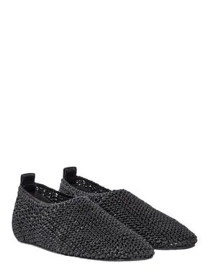 TOTEME Woven Leather Ballerinas - Black