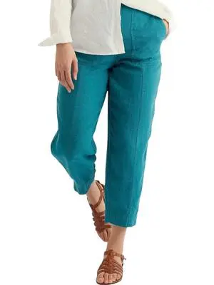 SEASALT CORNWALL Linen Cropped Trousers - Deep Dive