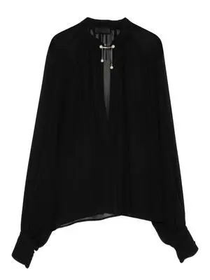 Liu Jo Blouse In Semi-transparent Fabric - Black