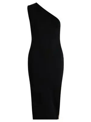 PATOU One-shoulder Knitted Midi Dress - Black