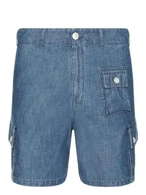 Givenchy Chambray Cargo Shorts - Denim Blue