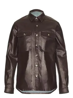Rick Owens Outershirt In Brown - Mahogany