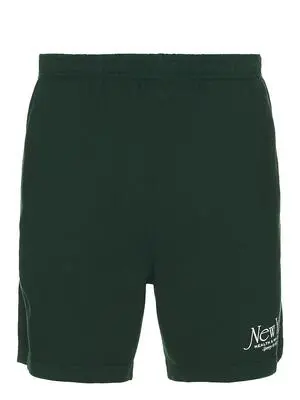 SPORTY & RICH Ny 94 Gym Short - Forest